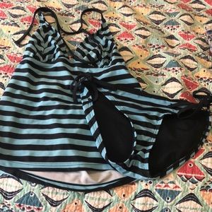 Mossimo Supply Co. | Swim | Mossimo Blue Striped Tankini Set | Poshmark
